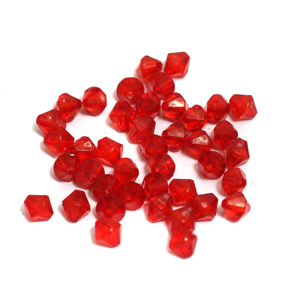 100 Gm 6mm Faceted Acrylic Beads