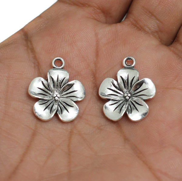 20x23mm German Silver Flower Charms