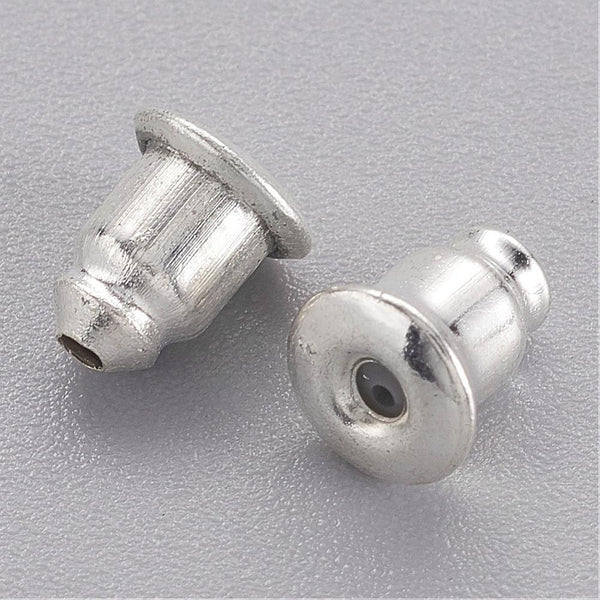 20 Pcs, Brass Bullet Earring Backs 5mm