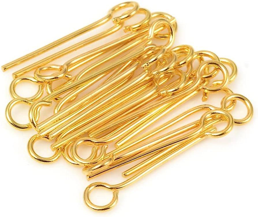 100 Gm, 15mm Metal Golden Eye Pins Golden