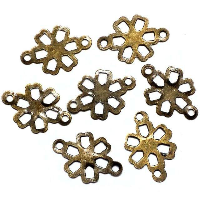 50 Golden Antique Metal Stamp Embossed 12x9mm
